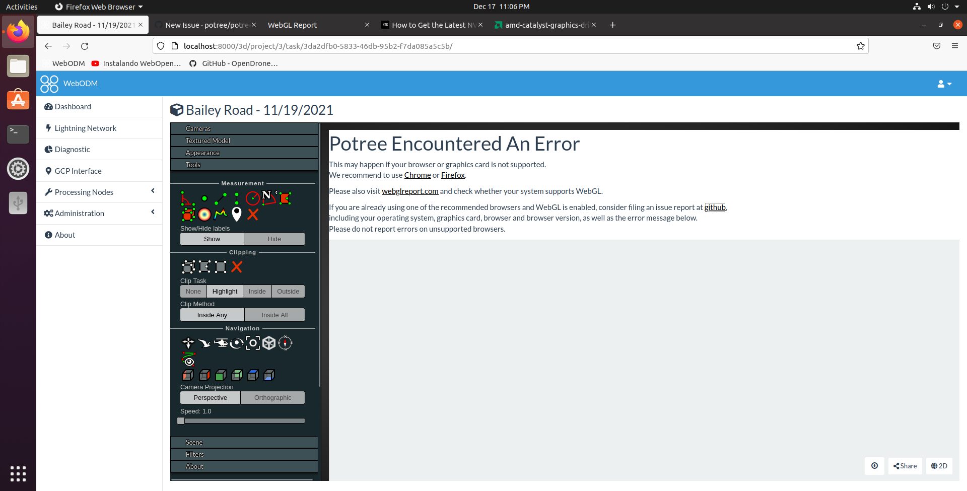 WebODM Graphics Error · Issue #1127 · potree/potree · GitHub