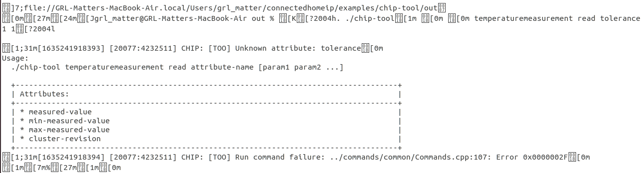 [TC-TM-2.1] Attributes with server as DUT (Tolerance attribute not ...