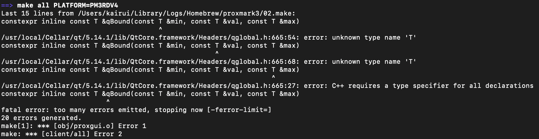 macOS/Homebrew make failure · Issue #715 · RfidResearchGroup/proxmark3 · GitHub