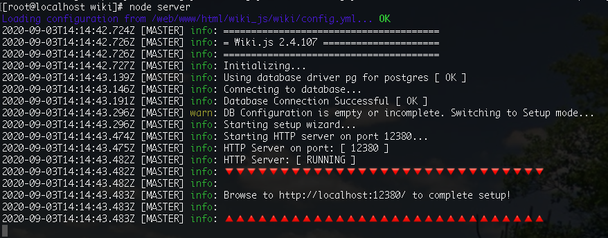 How to complete setup without a graphical interface in Linux · Issue #2361 · requarks/wiki · GitHub