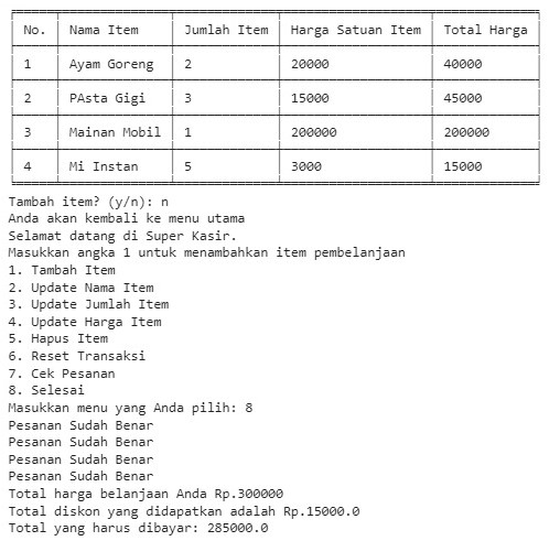 GitHub - AnisaGustiara/ProjectKasir: Program self-kasir sederhana dari ...