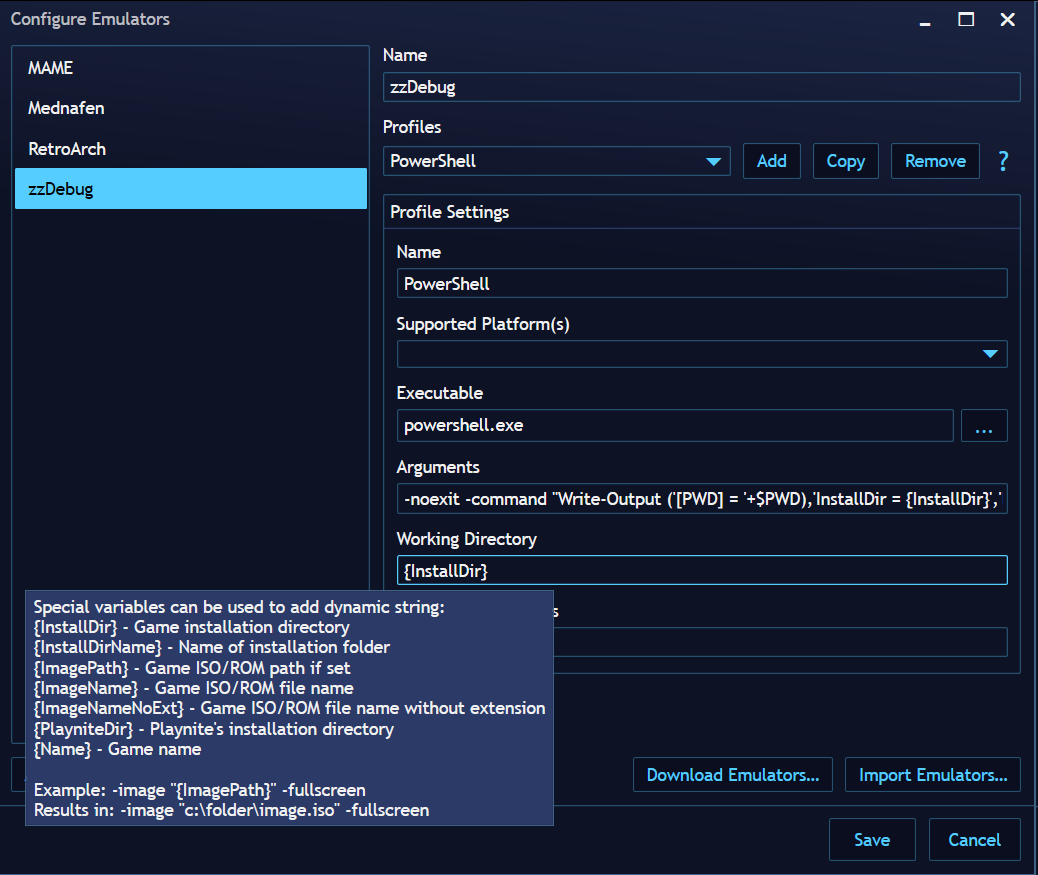 {InstallDir} not respected in "Image, ROM or ISO Path" (Game details ...