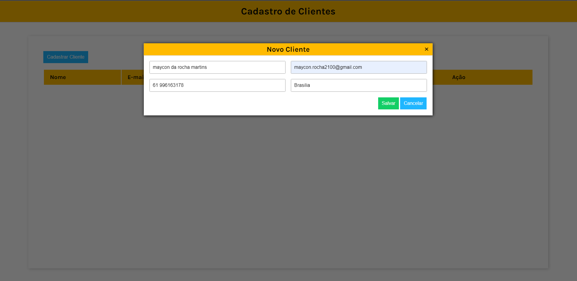 GitHub - MayconMartins983/CRUD-de-clientes: Desenvolvimento de um CRUD ...