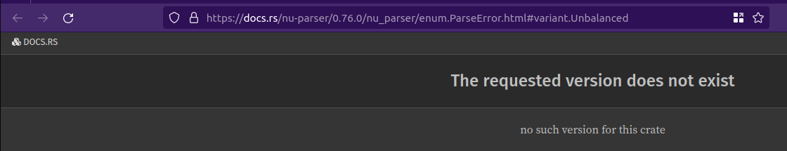 Dead Link To Documentation From Error Message · Issue 8167 · Nushellnushell · Github
