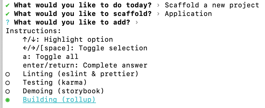 [create] CLI scaffolding step · Issue #1585 · open-wc/open-wc · GitHub