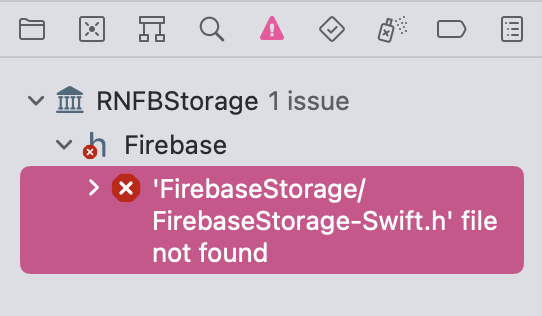 [🐛] FirebaseStorage-Swift.h not found · Issue #7215 · invertase/react-native-firebase · GitHub