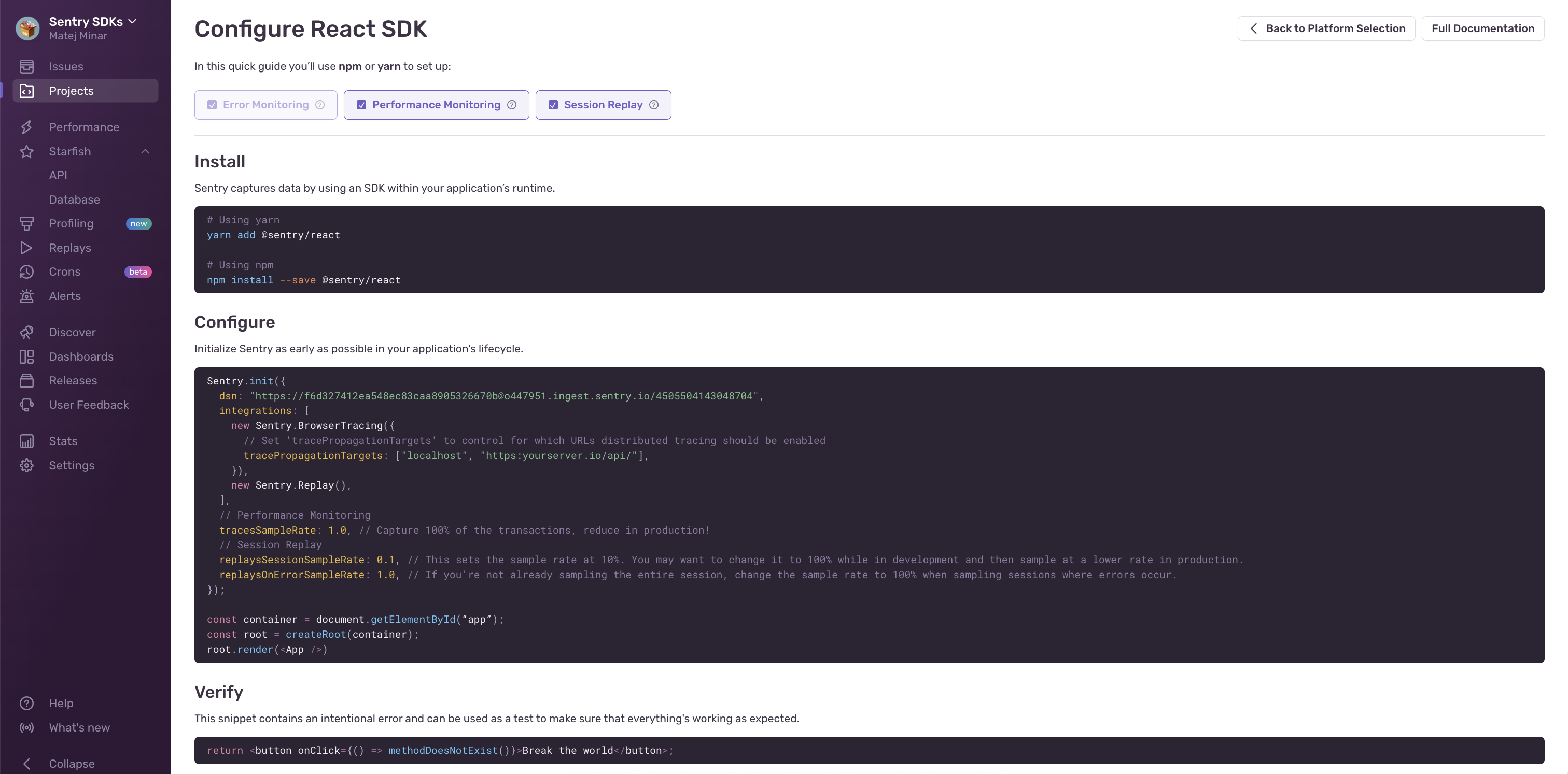 Add wizard into the getting started guide · Issue #52500 · getsentry/sentry · GitHub