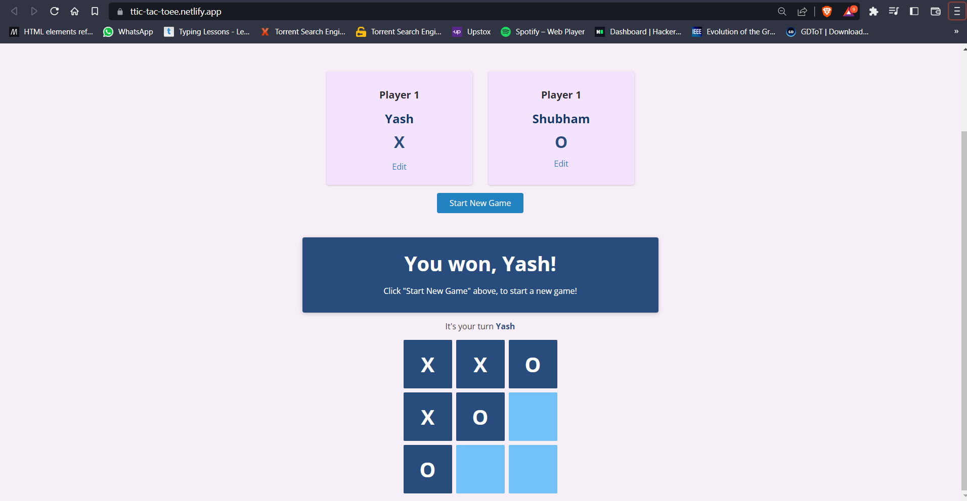 GitHub - Yashbahekar/Tic-Tac-Toe: It is an multi-player interactive tic tac toe game made using ...