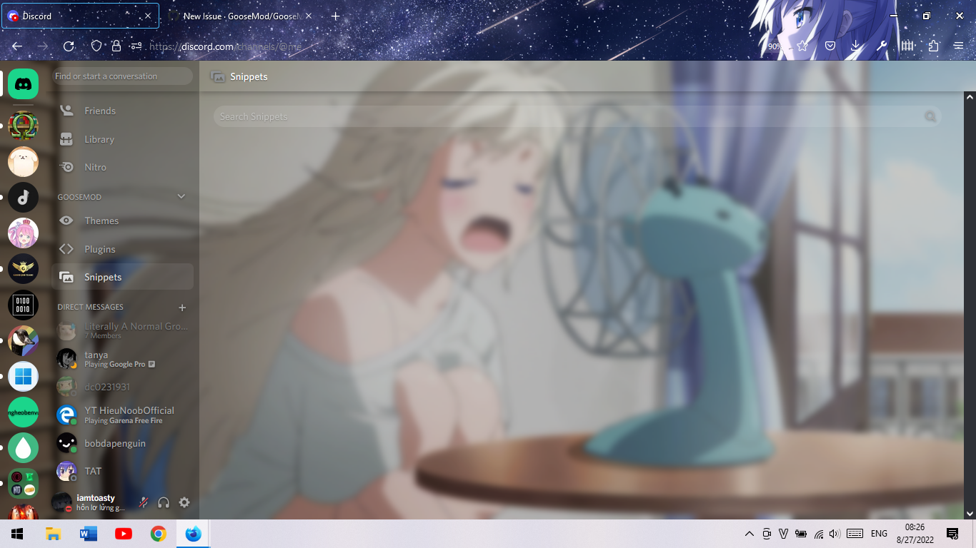 Snippets tab is blank · Issue #82 · GooseMod/GooseMod · GitHub