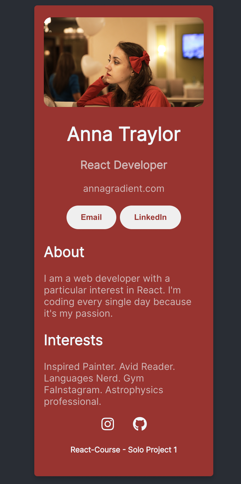 GitHub - javascript-queen/my-react-dev-business-card: This project is important for every React ...