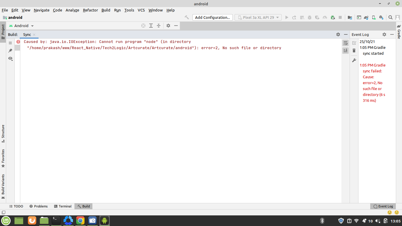 Gradle sync failed: Cause: error=2, No such file or directory · Issue ...