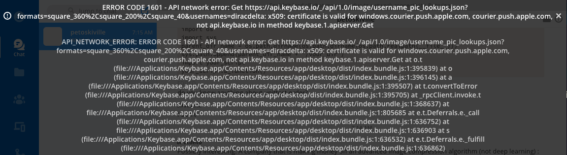 Network error 1601 and can't logout via CLI · Issue #10741 · keybase/client · GitHub