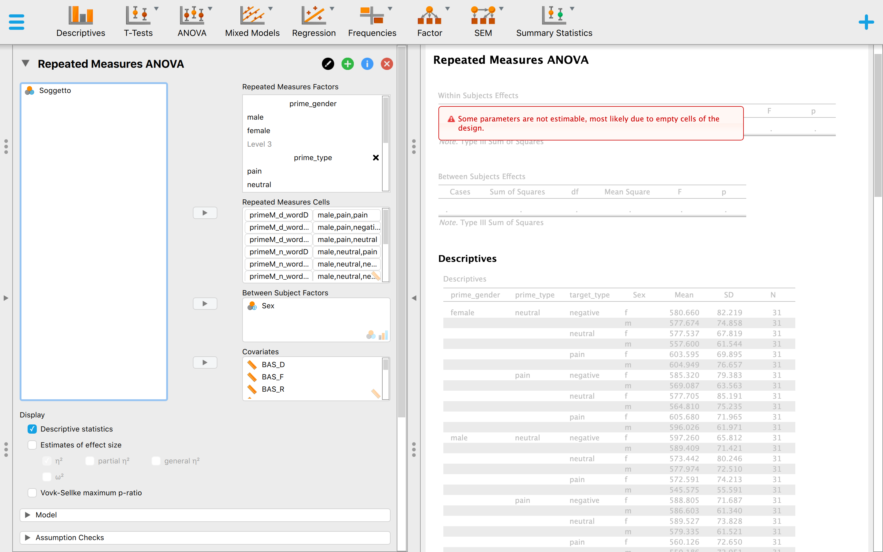 Repeated Measures ANOVA Error: some parameters are not estimable · Issue #1417 · jasp-stats/jasp ...