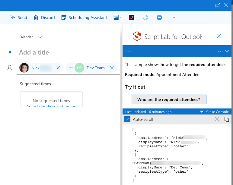 Outlook Event attendees (individual/group) do not have `recipientType ...