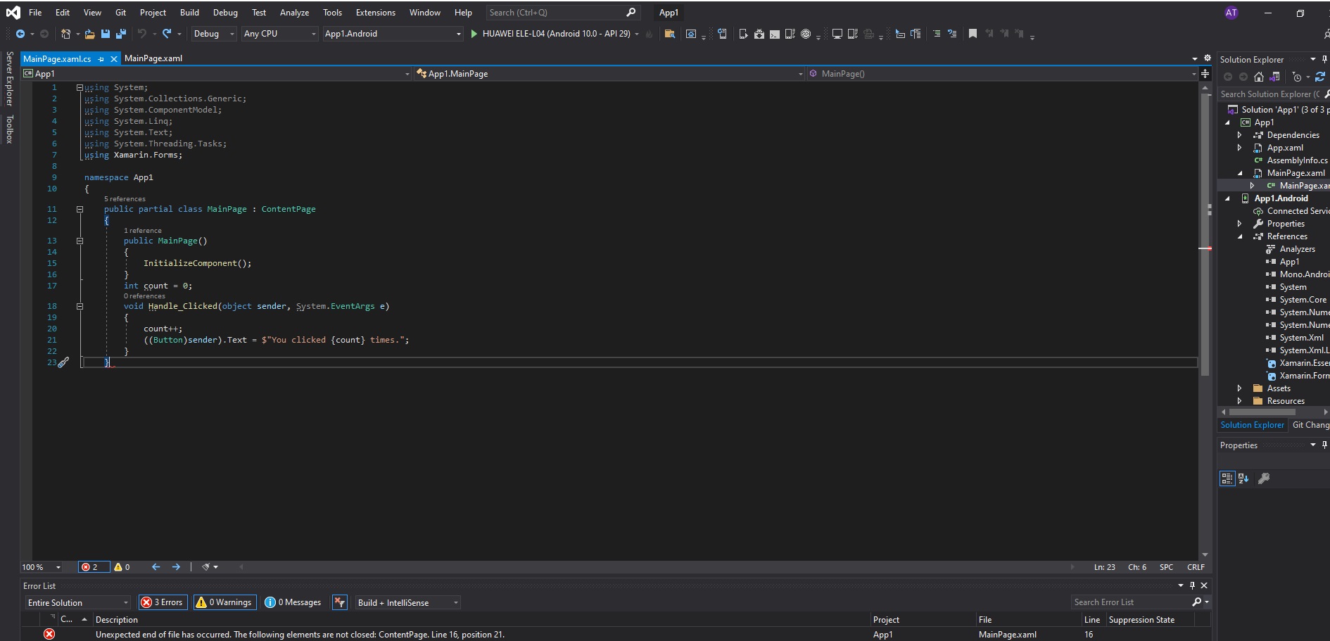 Help with intro Xamarin tutorial debugging issue · Issue #104 · xamarin/get-started · GitHub