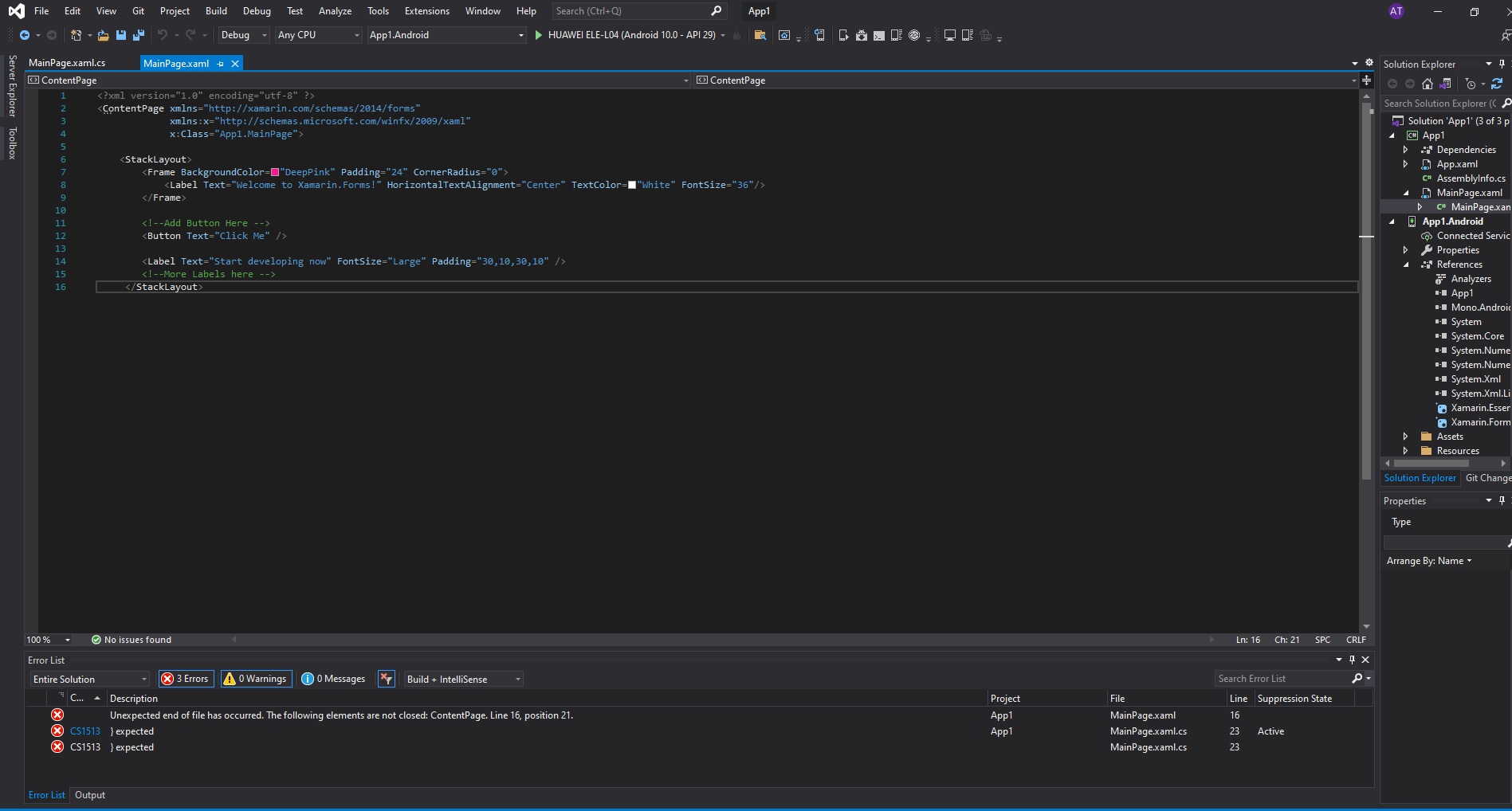 Help with intro Xamarin tutorial debugging issue · Issue #104 · xamarin ...