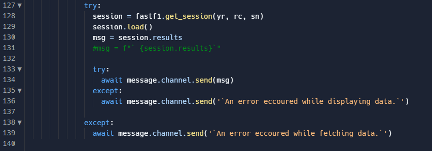 Discord bot cannot send messages with data from the api · theOehrly ...