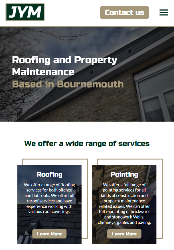 GitHub - David01226/JYM-Roofing-Website: Clone of JYM Roofing website