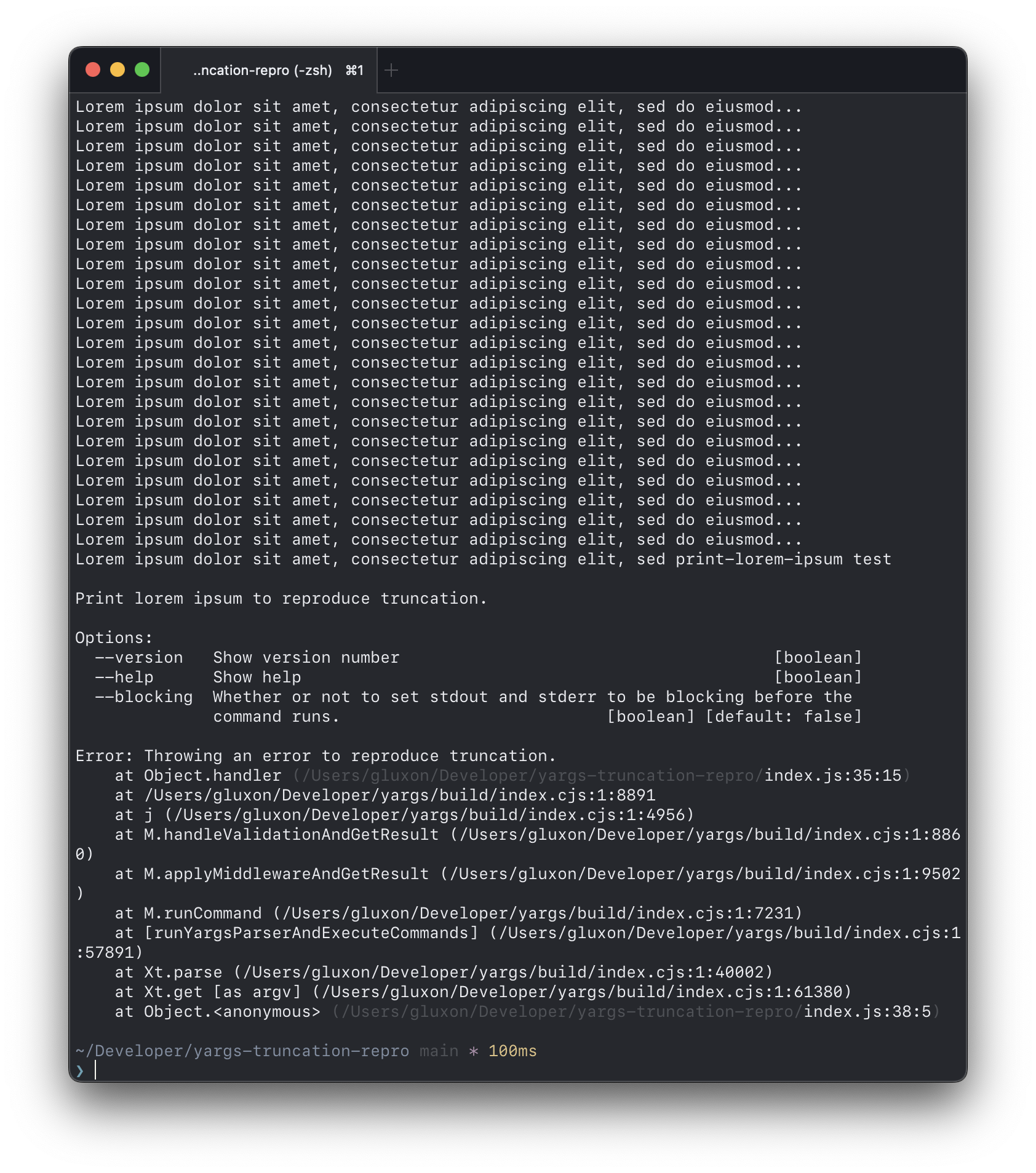 Throwing An Error In A Command Handler Can Result In Truncated Stdoutstderr Output · Issue 2763