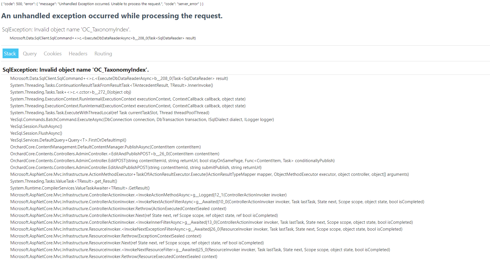 Invalid Object Name Octaxonomyindex · Issue 12943 · Orchardcmsorchardcore · Github