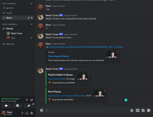 GitHub - Ryanmaxin/Realm-Tunes-2.0: A Discord music bot built with the Discord.py API, providing ...
