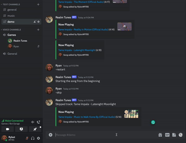 GitHub - Ryanmaxin/Realm-Tunes-2.0: A Discord music bot built with the Discord.py API, providing ...