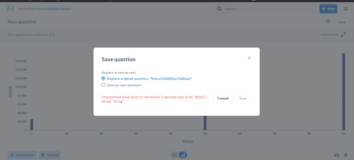 Metabase Error While Replacing Question · Issue 29509 · Metabase Metabase · Github