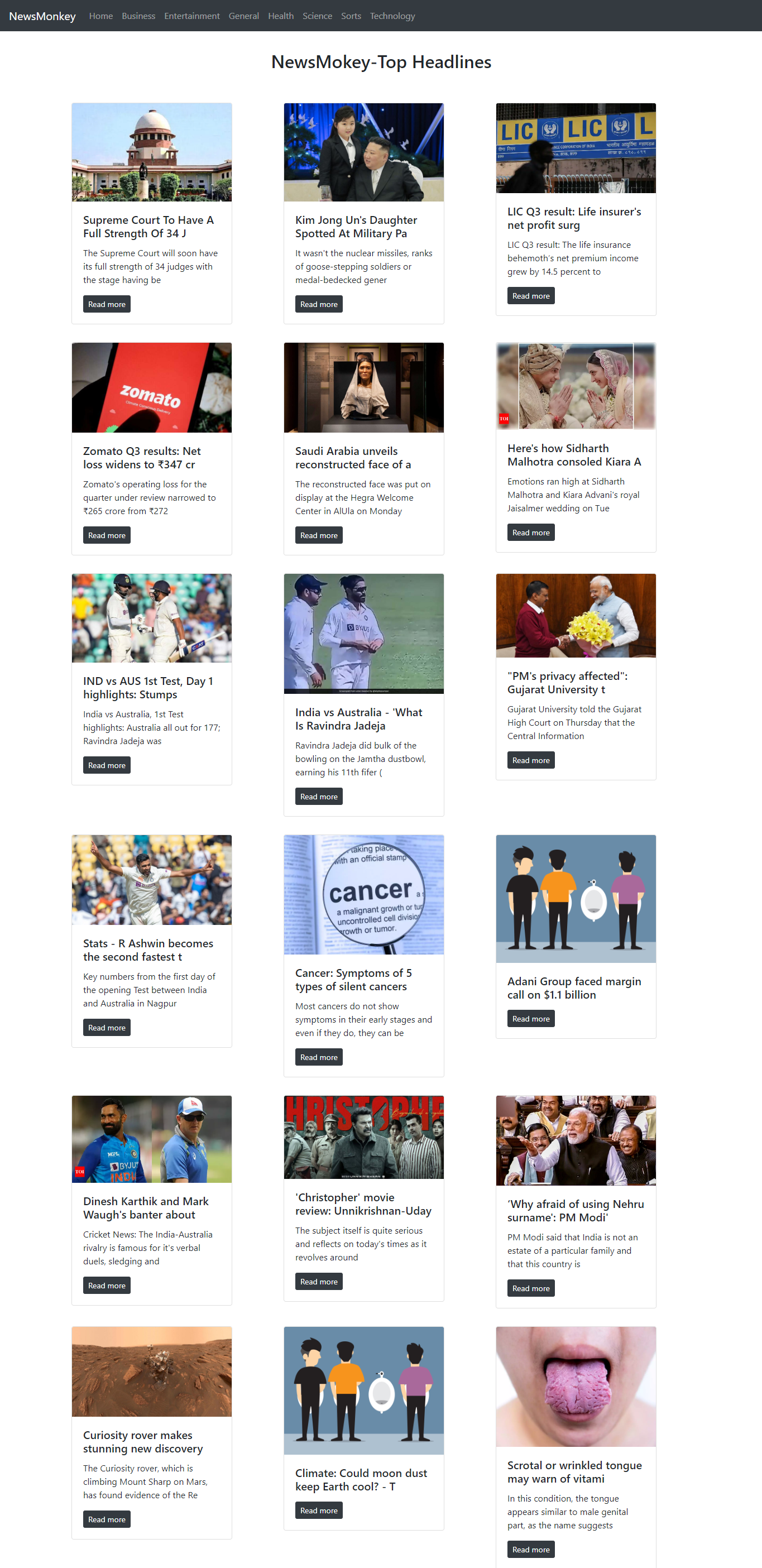 GitHub - mrnaeemdev/NewsMonkey-Website: Reactjs website for daily real world news using news api.