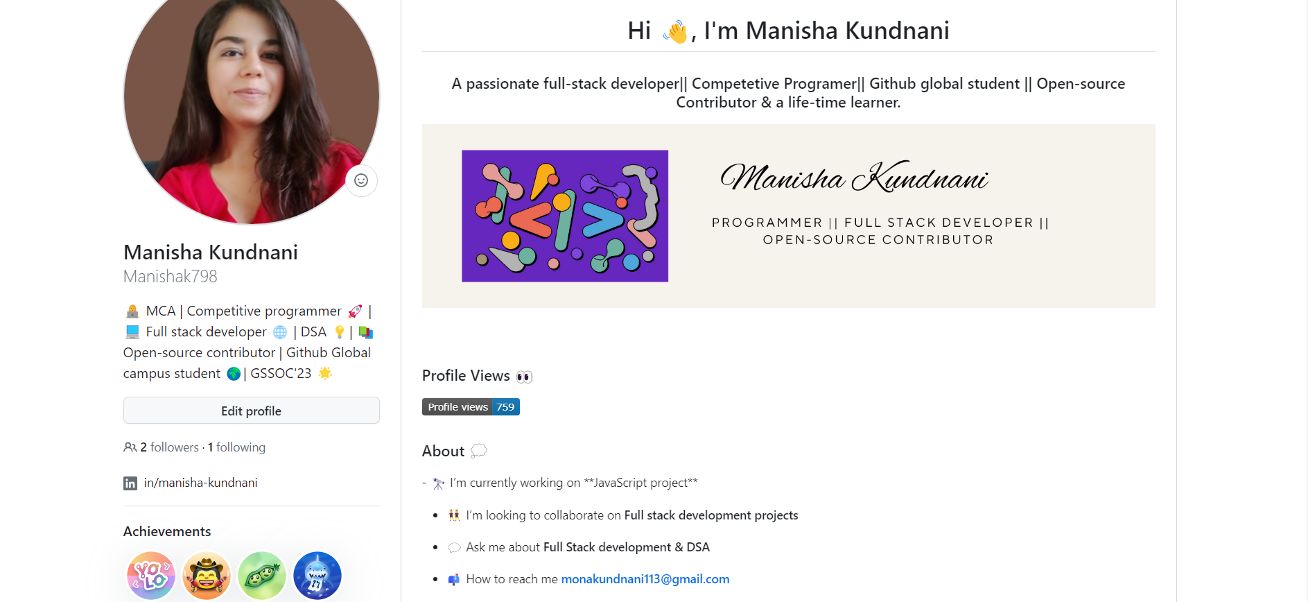 [PROFILE ADDITION] · Issue #1884 · EddieHubCommunity/awesome-github-profiles · GitHub