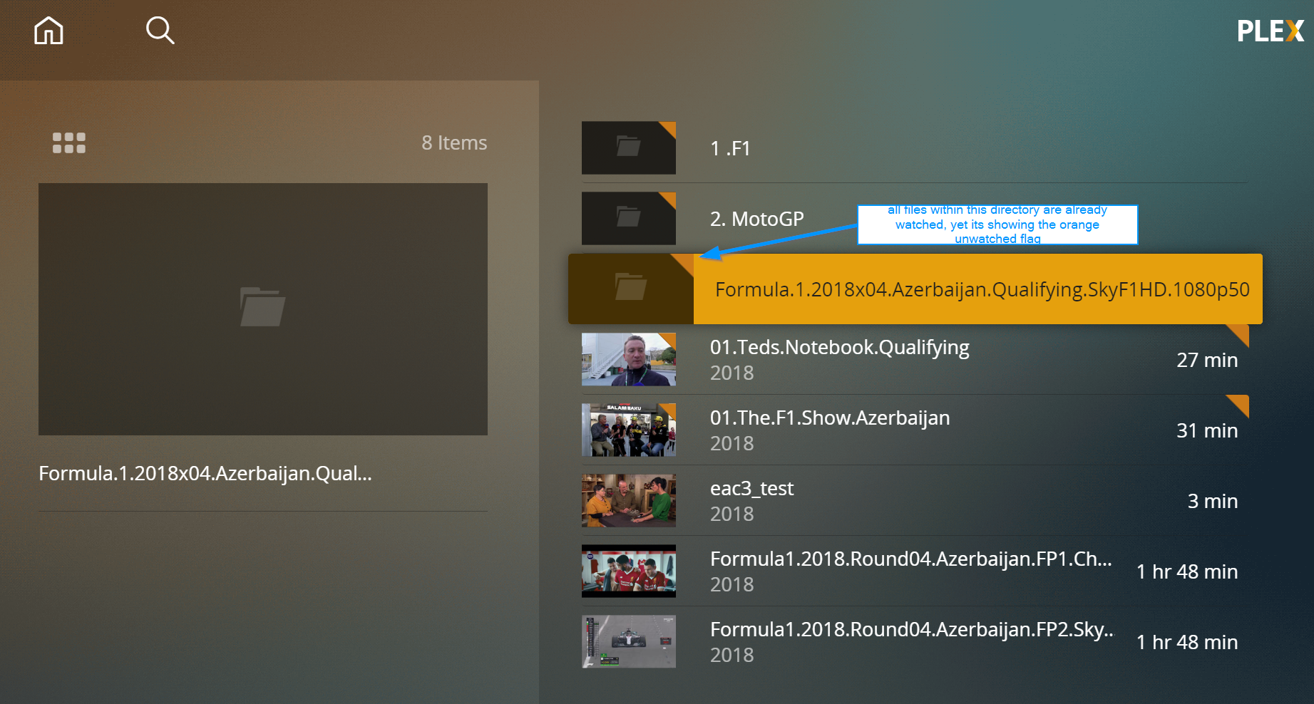 Folder View Folders Always (incorrectly) Show the Unwatched Flag · Issue #714 · plexinc/plex ...