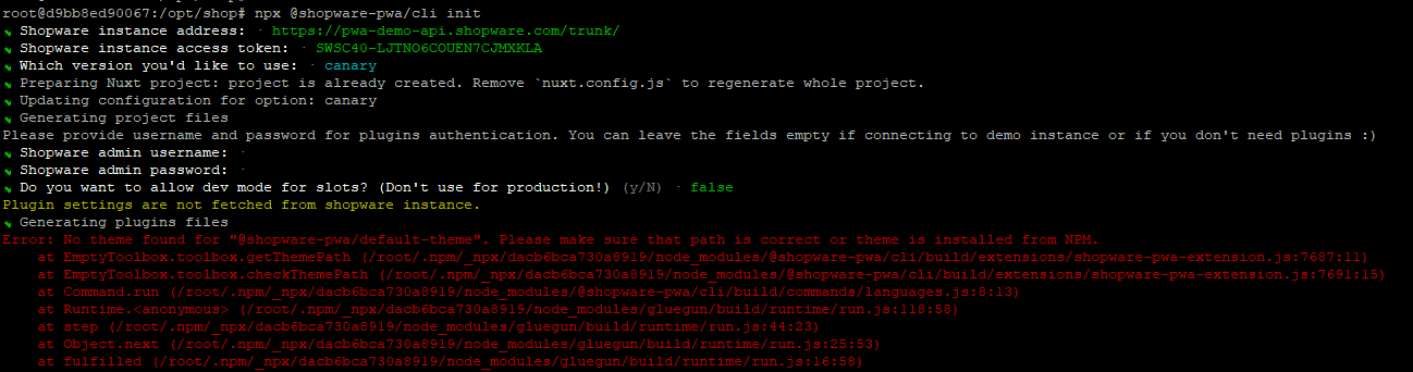 [Bug] Not able to install the project. Missing "@shopware-pwa/default-theme" · Issue #1693 ...