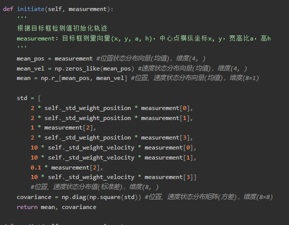 In MOT, why does Kalman filter use four parameters of xyah instead of ...