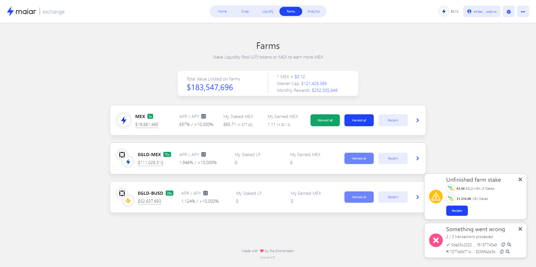 erd1eacqtcmw5kcn4f2agnxkvulsgkyu2dg6xakvult8qyr43kgjcncqtg5una · Issue #892 · multiversx/mx ...