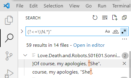 search by regexp with lookbehind assertion returned error · Issue #150645 · microsoft/vscode ...