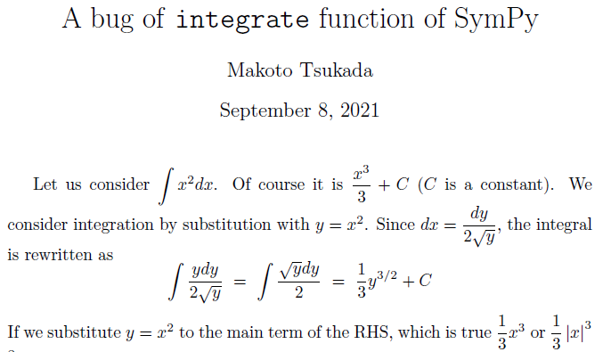 A bug of integrate function · Issue #22033 · sympy/sympy · GitHub