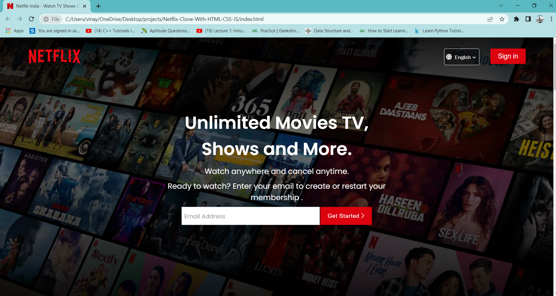 GitHub - Vinay1223/Netflix-Coverpage: Using HTML,CSS,JAVASCRIPT the ...