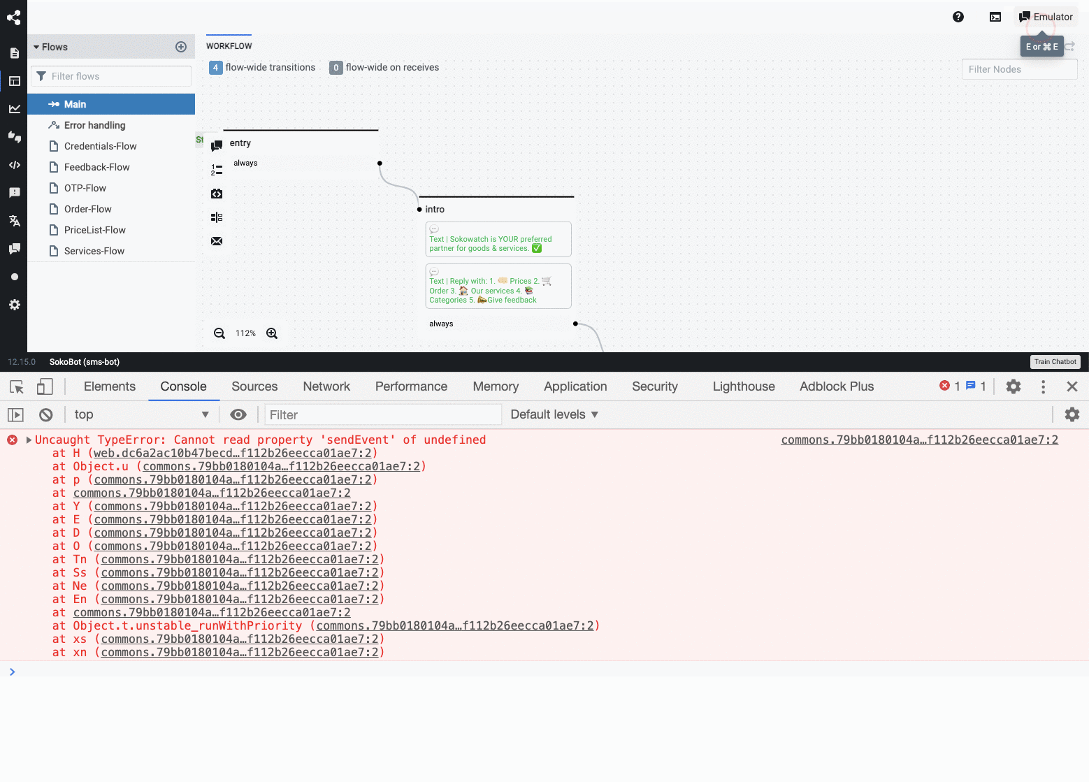[BUG] Emulator button not working past 12_14_2 (Docker-based setup) · Issue #1182 · botpress/v12 ...