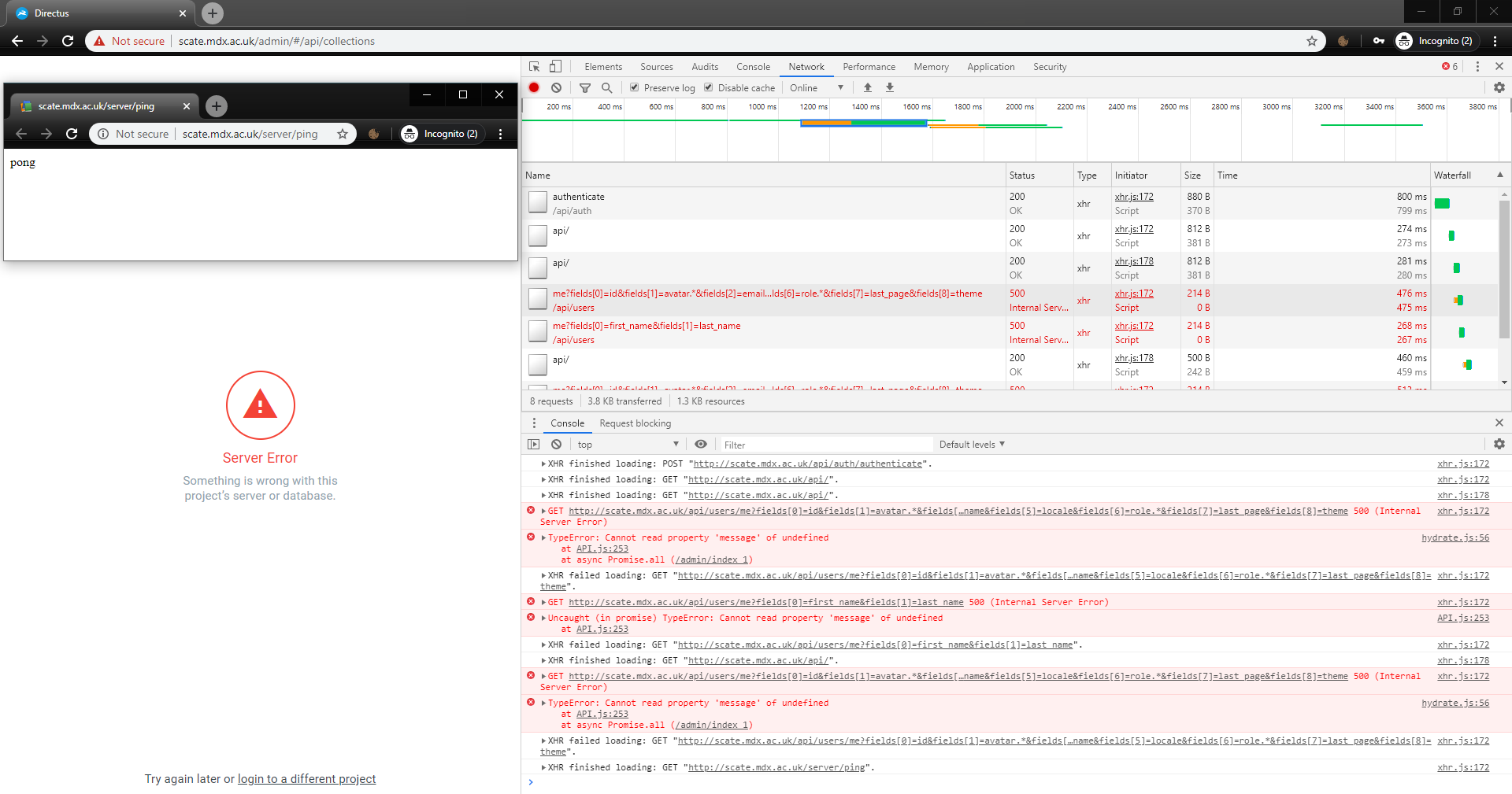 Server error page after logging it · Issue #1834 · directus/v8-archive · GitHub