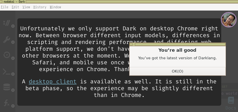 Unfortunately We Only Support Dark On Desktop Chrome Right Now Displayed On Darklang 170 