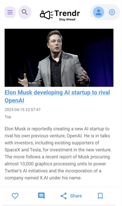 Github Kashyap Dattaai News Summaries Socialapp Trendr Is A Personalized News Application