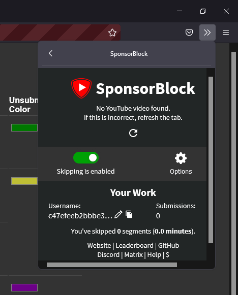 Scrollbars when you have SponsorBlock on overflow menu in Firefox. · Issue #778 · ajayyy ...