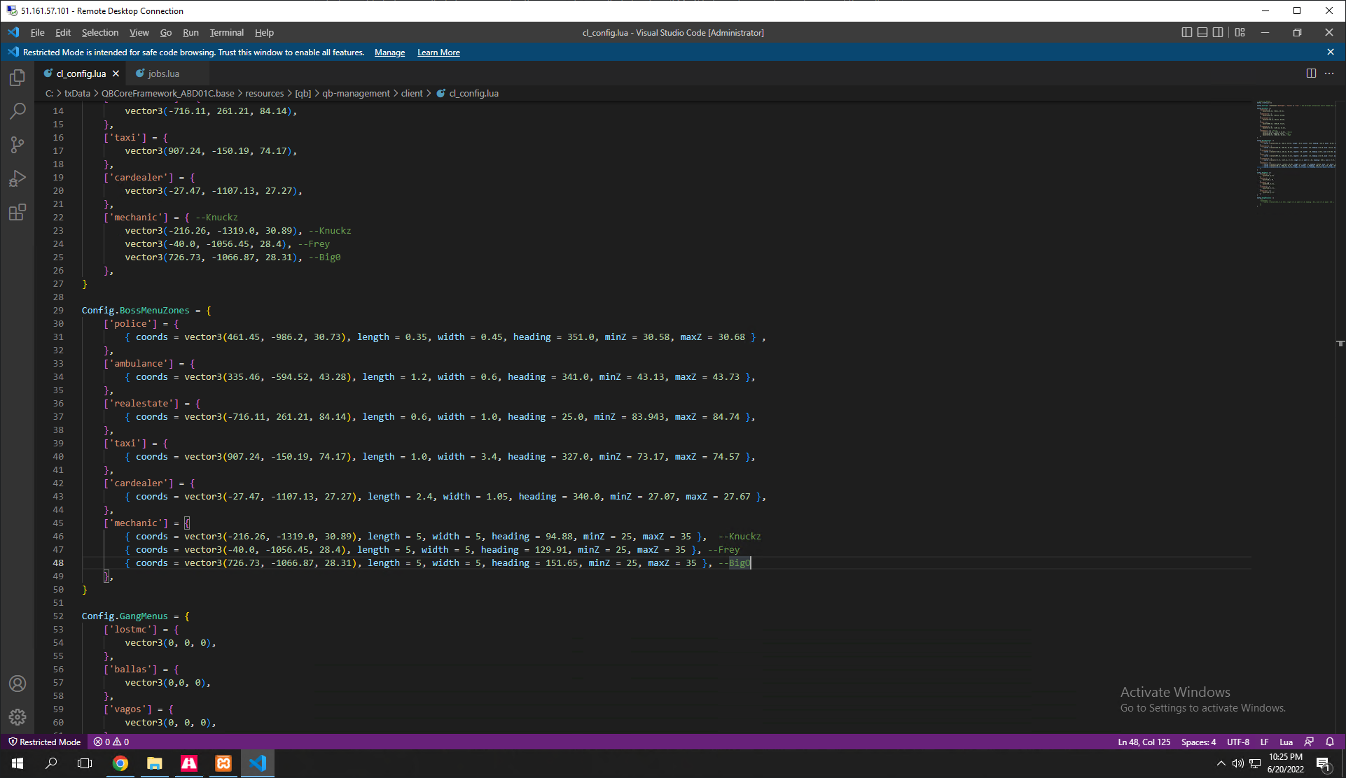 [BUG]Unable to get Config.lua · Issue #58 · qbcore-framework/qb-management · GitHub