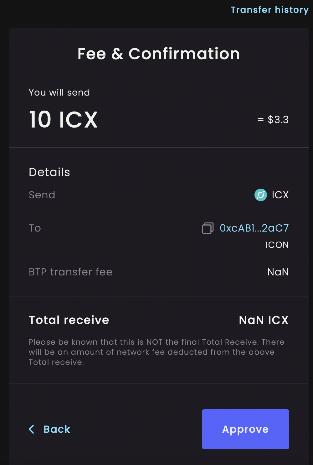 Fee and asset received are NaN · Issue #696 · icon-project/Nexus · GitHub