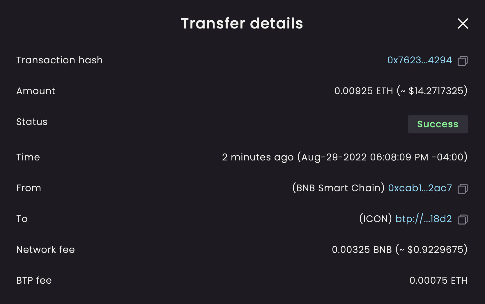 Viewing submitted transaction in transaction history should open that specific transaction ...