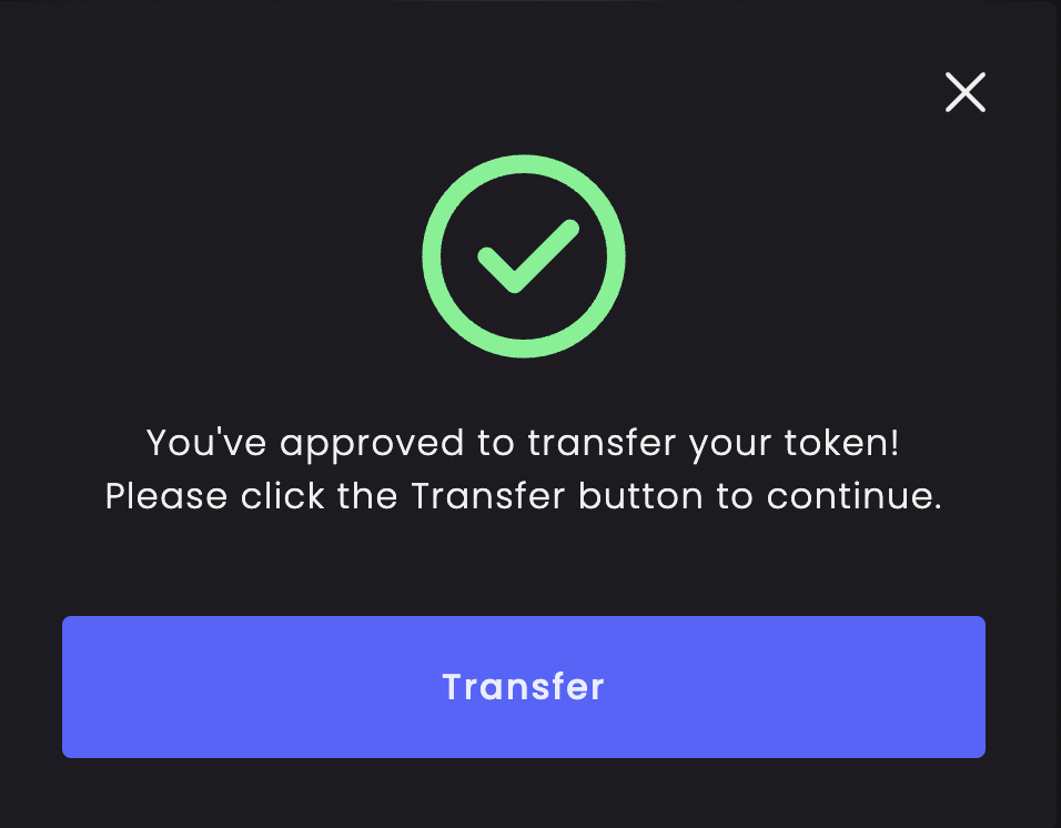 Transfer approval popup is too visually similar to transfer submitted ...