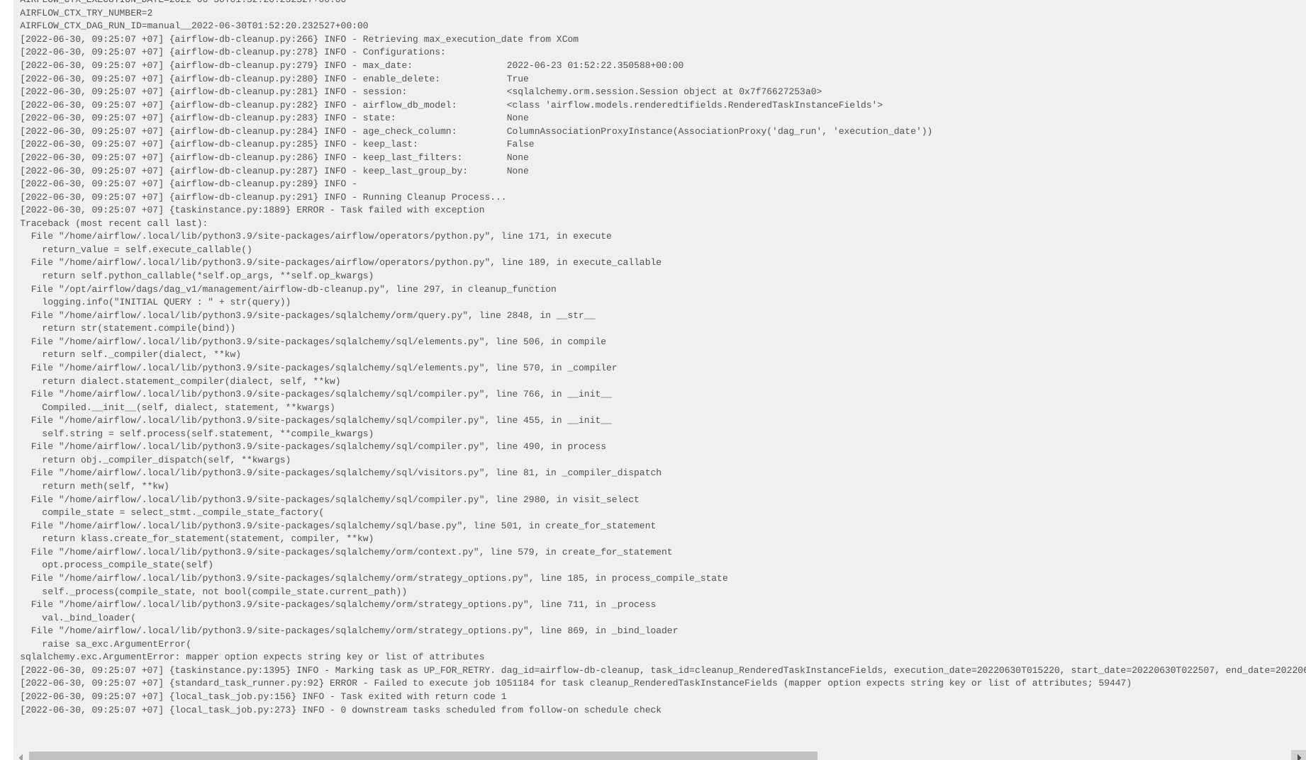 Airflow db clean up error task on 2.3.2 · Issue #8137 · GoogleCloudPlatform/python-docs-samples ...