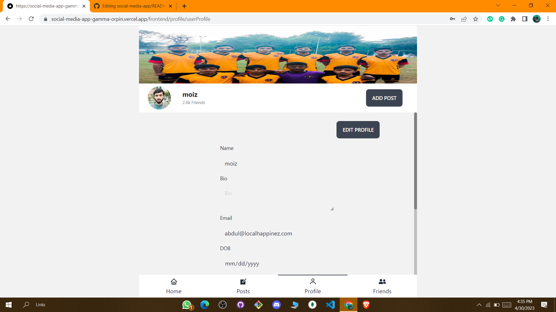 Github Abdullah Moiz Social Media App Social Media App Using Next Js Mongodb Tailwind Css