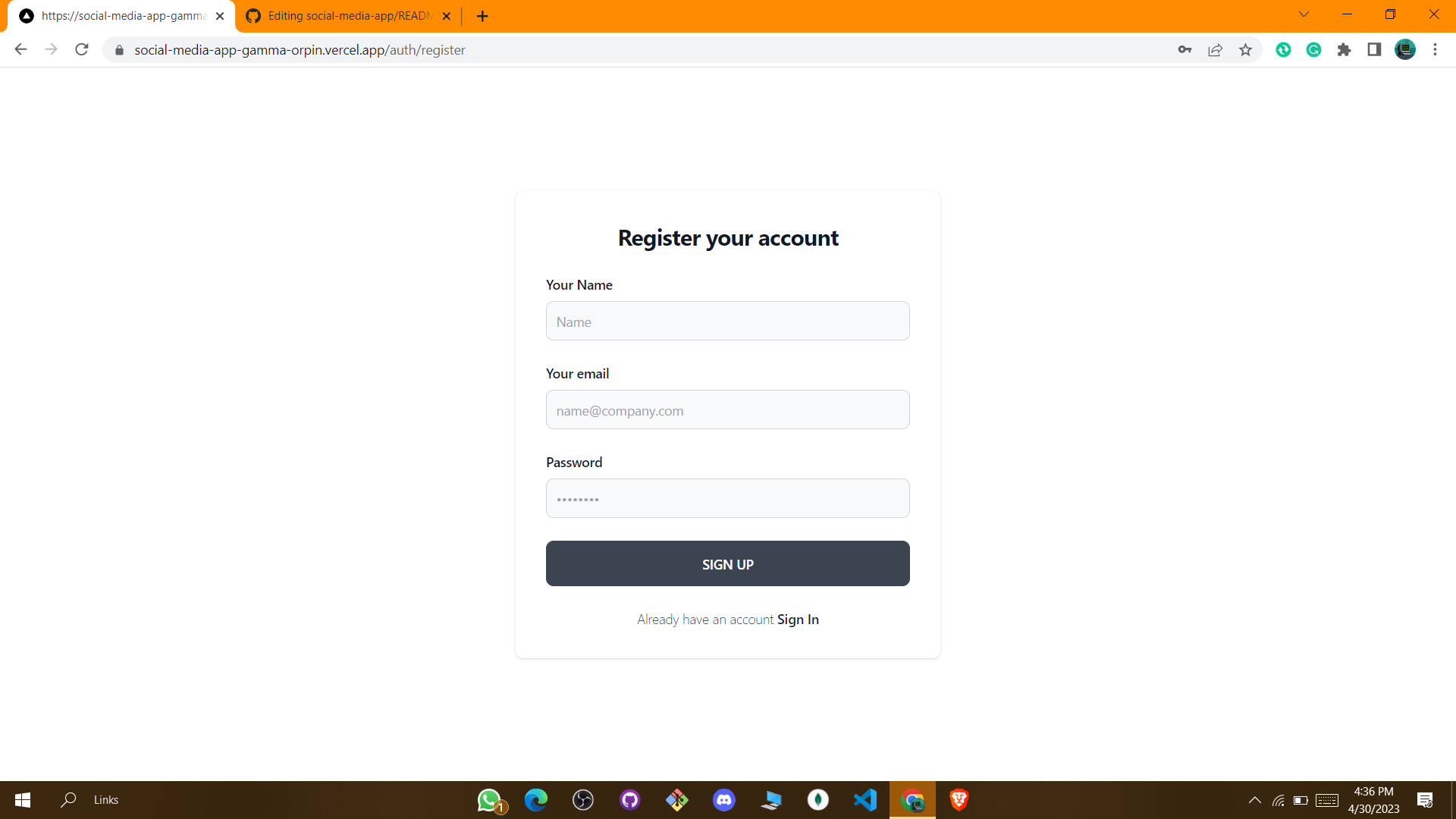 Github Abdullah Moizsocial Media App Social Media App Using Next Js Mongodb Tailwind Css