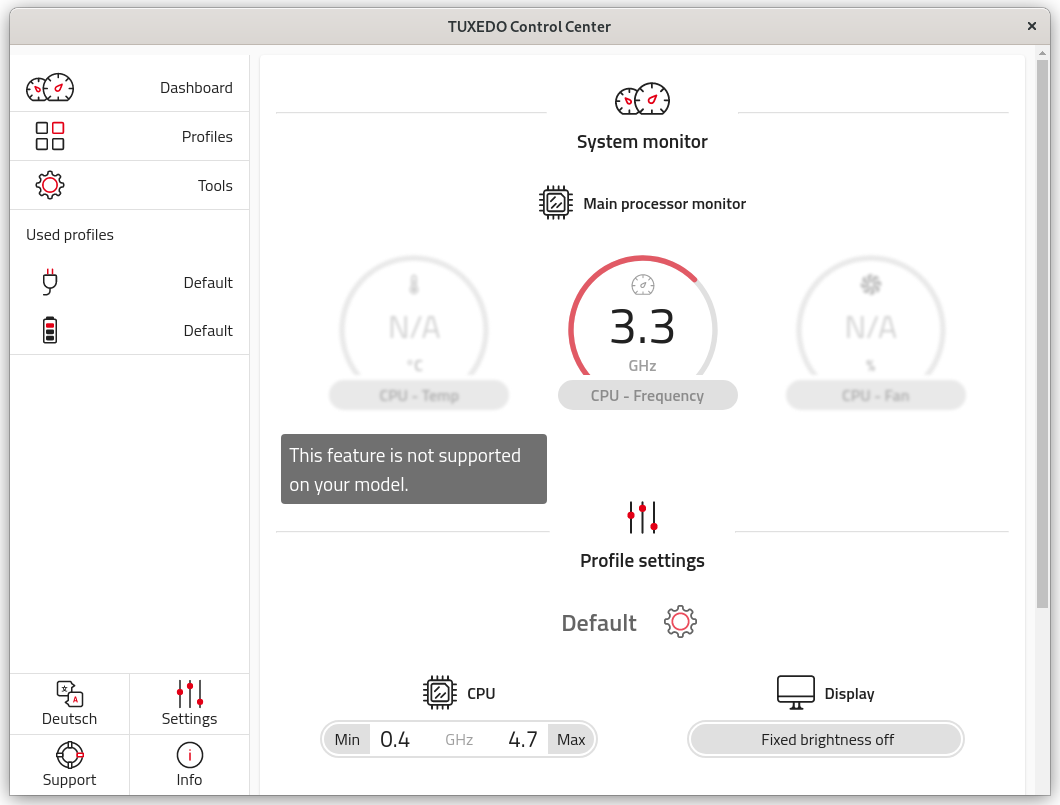 Tuxedo Control Center show "model not supported" · Issue #189 · tuxedocomputers/tuxedo-control ...