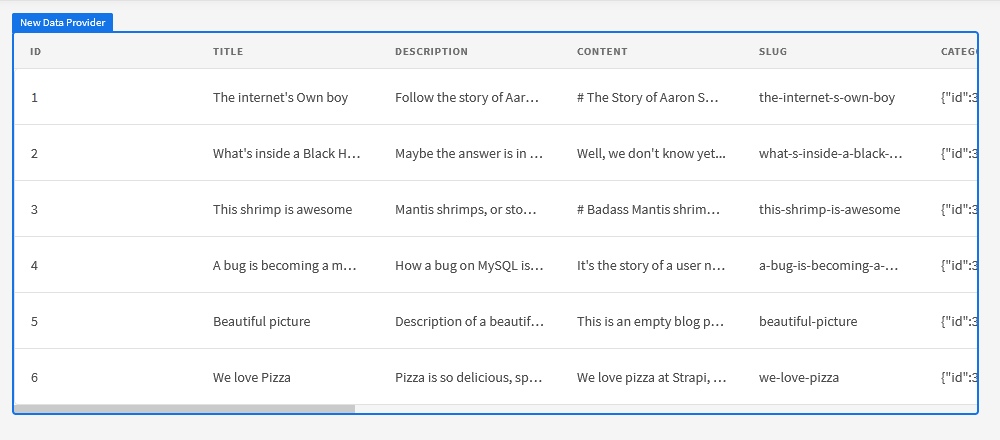 Table component not showing rows for query based on a external Rest API ...